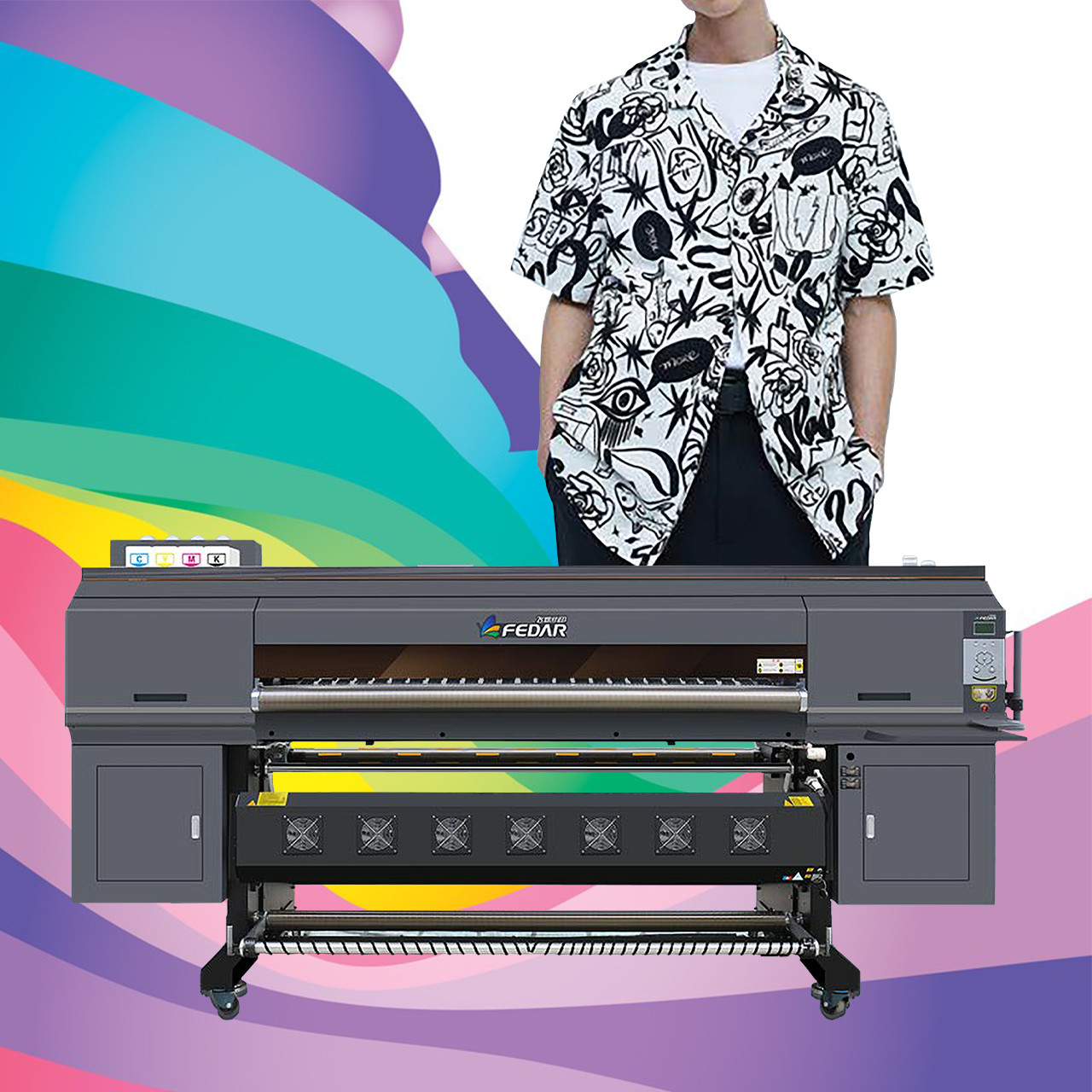185m²/h 1900mm Sublimation Printer With I3200A1 for textile fabrics ...